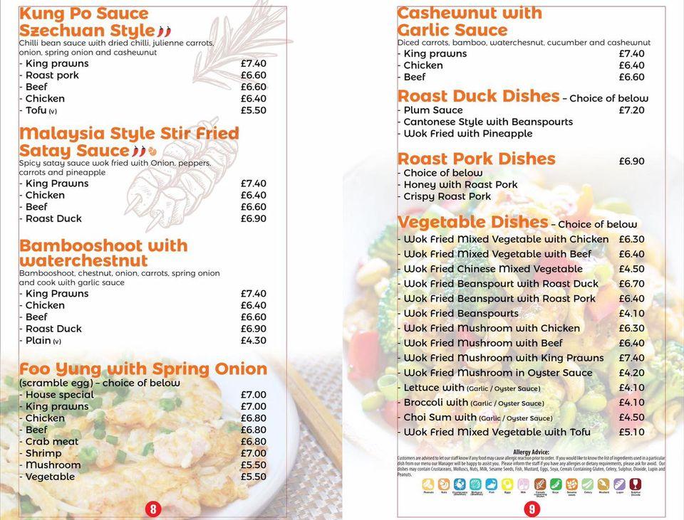 Menu at The Golden Panda restaurant, Woodbridge