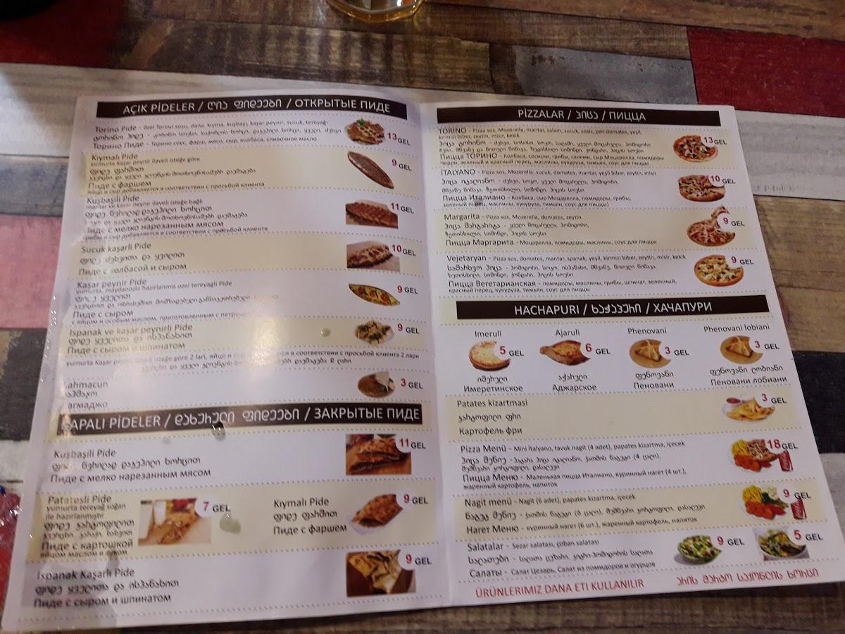 Menu at Torino Pizza & Pide restaurant, Batumi