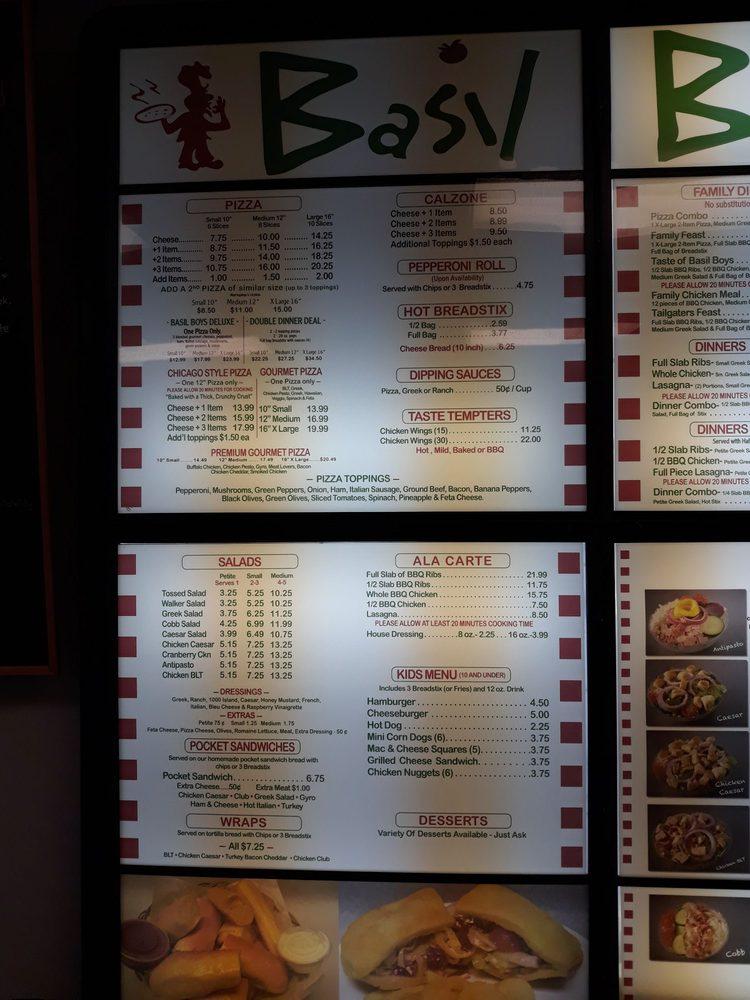 Menu at Basil Boys BBQ, Tecumseh