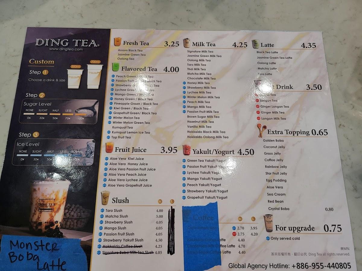 Menu at Ding Tea St. Paul pub & bar, Saint Paul