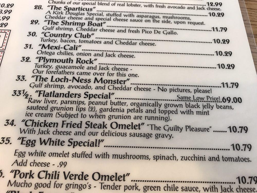 Menu at Omelet House restaurant, Henderson, 316 N Boulder Hwy