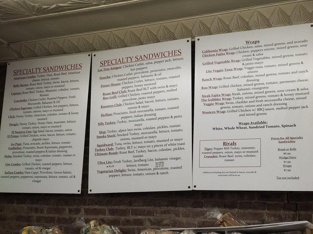 Menu at Rooster's Market restaurant, White Plains