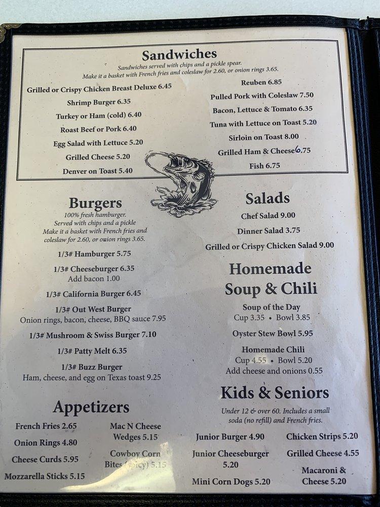 Menu at Sportsmen's Cafe LLC, Mora