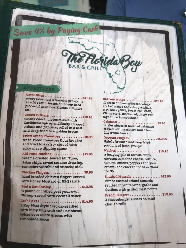 Menu at The Florida Boy Bar and Grill, Layton