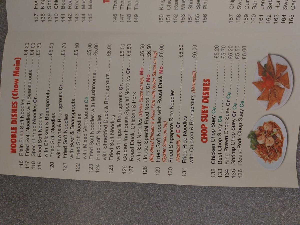 Menu at Golden Inn Chinese Takeaway fast food, Downton