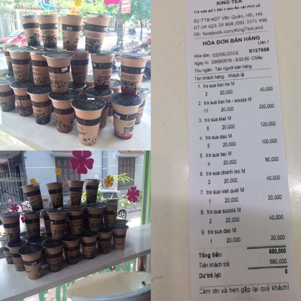 Menu at King Tea restaurant, Hanoi, Phường văn quán