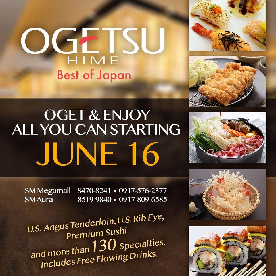 Menu at Ogetsu Hime restaurant, Taguig, Sm Aura Premier