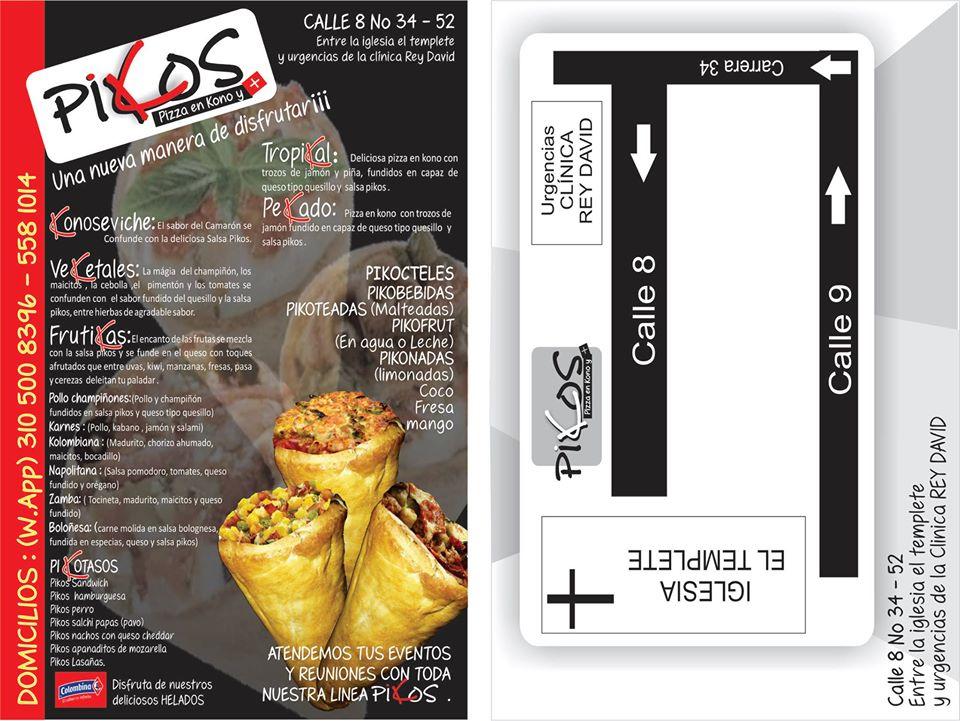 Carta del restaurante PiKos Pizza en Kono y +, Cali