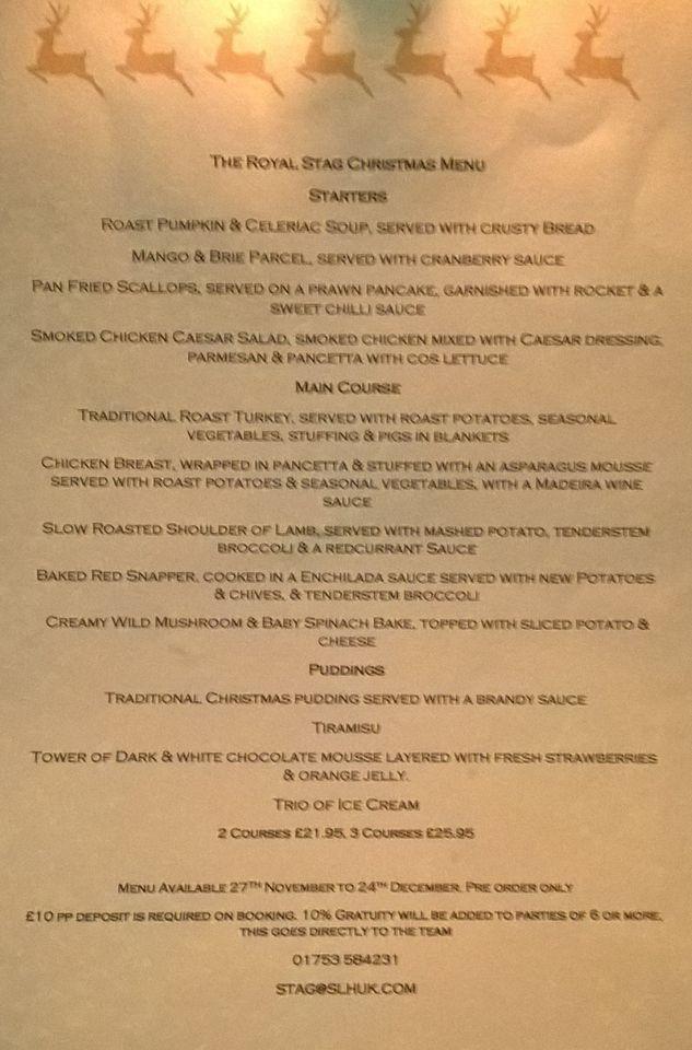 Menu at The Royal Stag pub & bar, Datchet