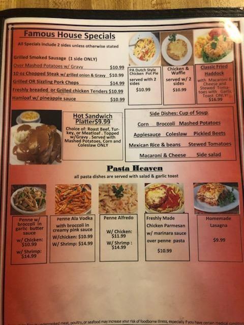 Menu at Yankee Doodle Restaurant, Wormleysburg