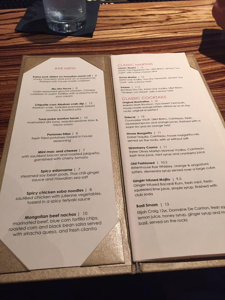 Menu at Ginger pub & bar, Anchorage