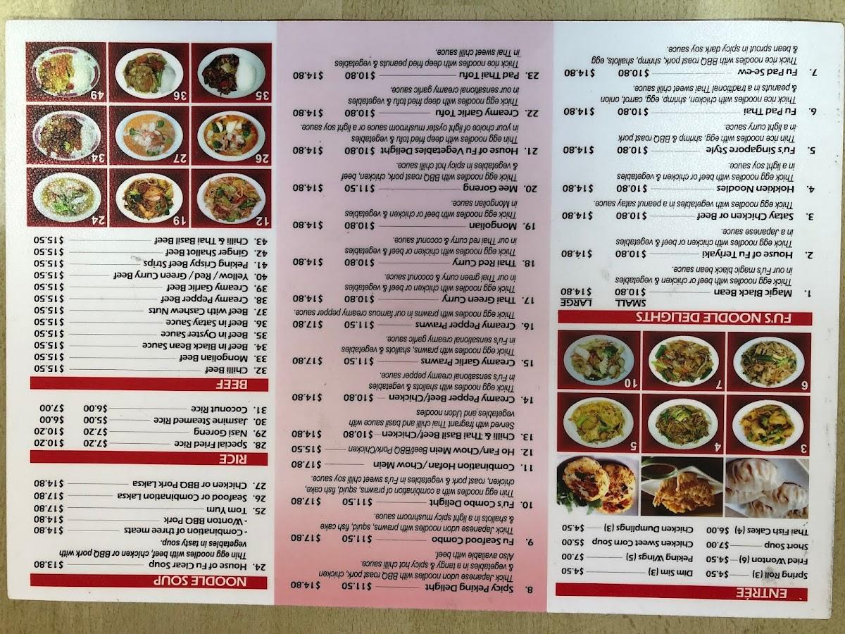 Menu at House of Fu fast food, Clayfield