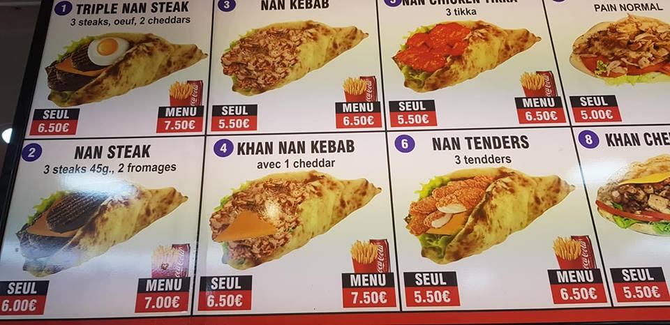 Menu at KHAN RESTAURANT, Paris
