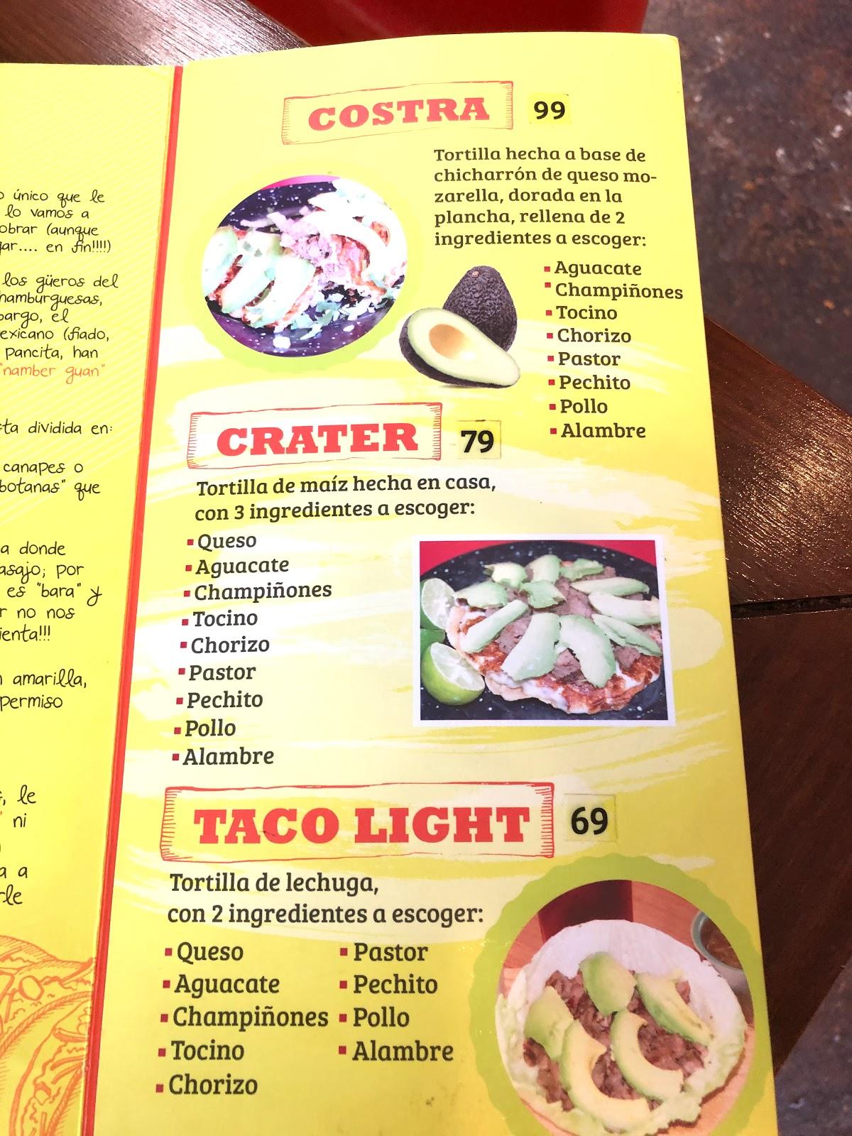 Carta del restaurante Las Salsitas, Nuevo Laredo