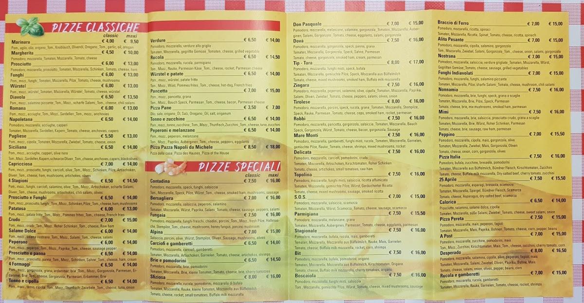 Menu at Pizza Pazza Napoli Da Michele restaurant, Bibione