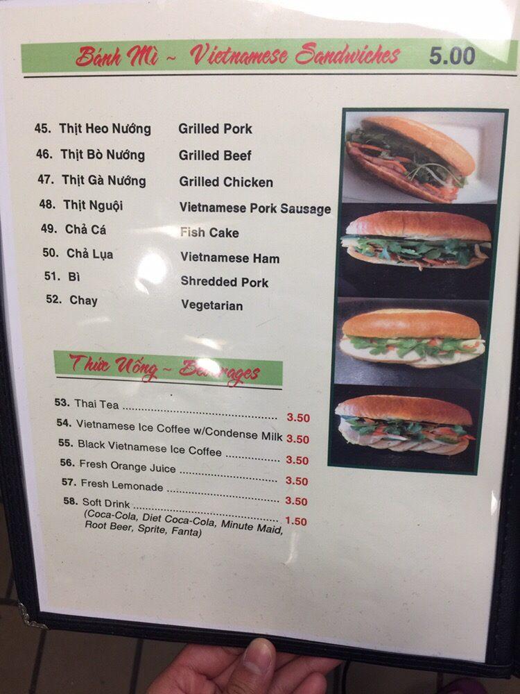 Menu at Vietnam House Restaurant, Alameda
