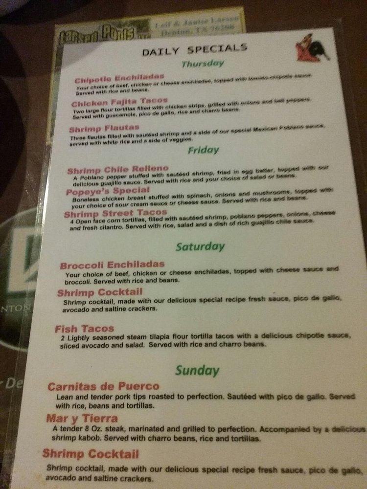 Menu at El Matador Restaurant, Denton