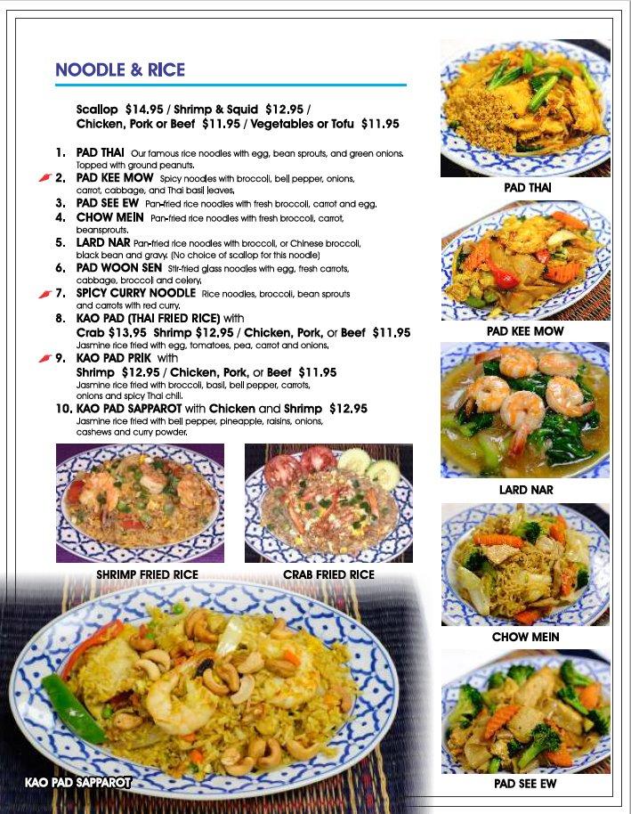 Menu at Thai Paradise Restaurant, San Clemente