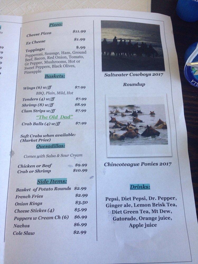 Menu at Beach Road Round-up restaurant, Chincoteague Island