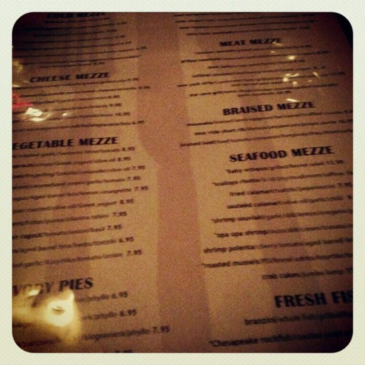 Menu at Cava Mezze Rockville pub & bar, Rockville
