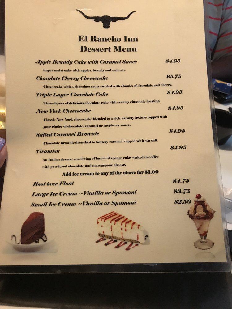 Menu at El Rancho Inn Steak & Lobster steakhouse, Stockton