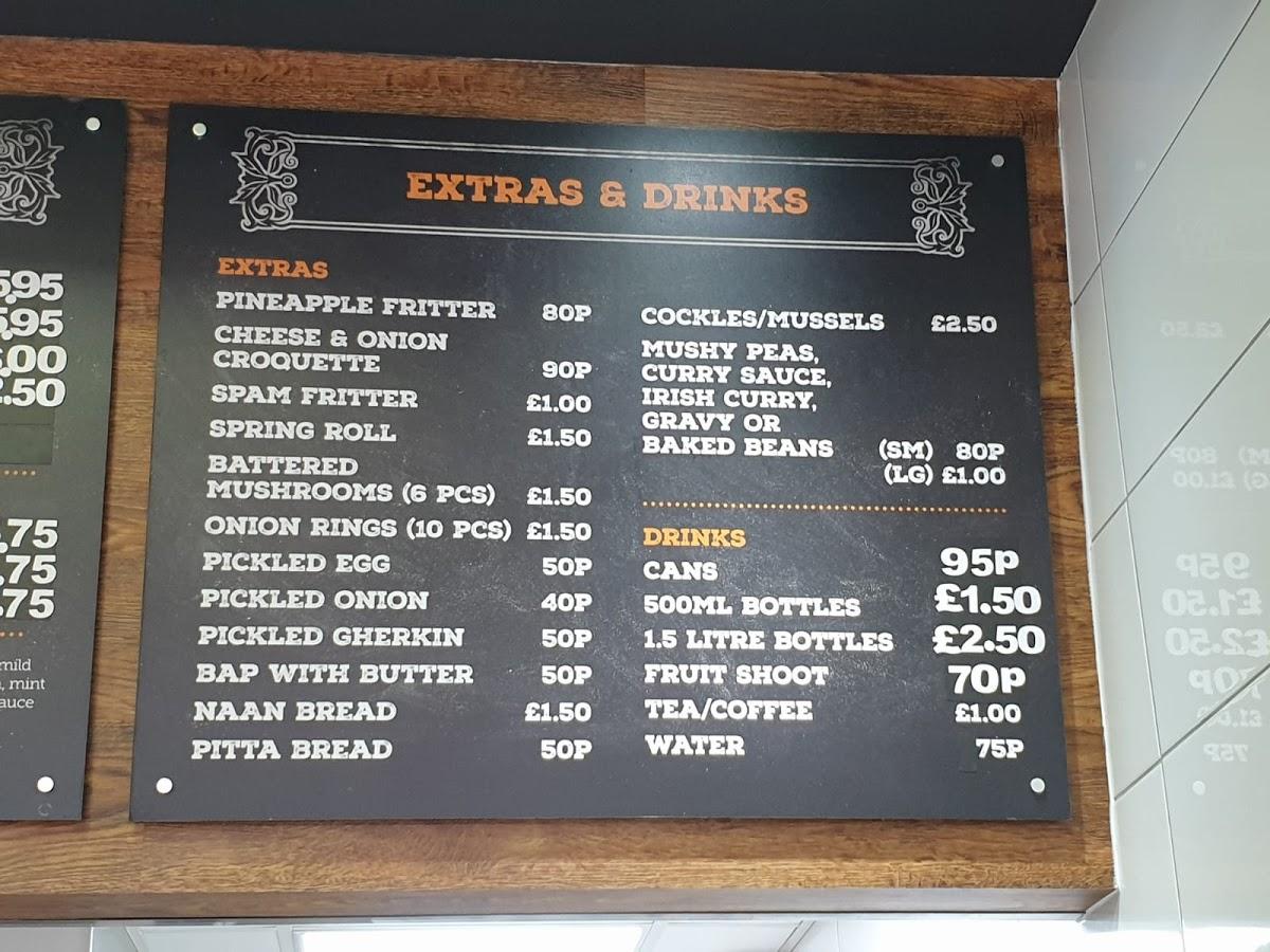 Menu at Fryer Freemans fast food, Craven Arms