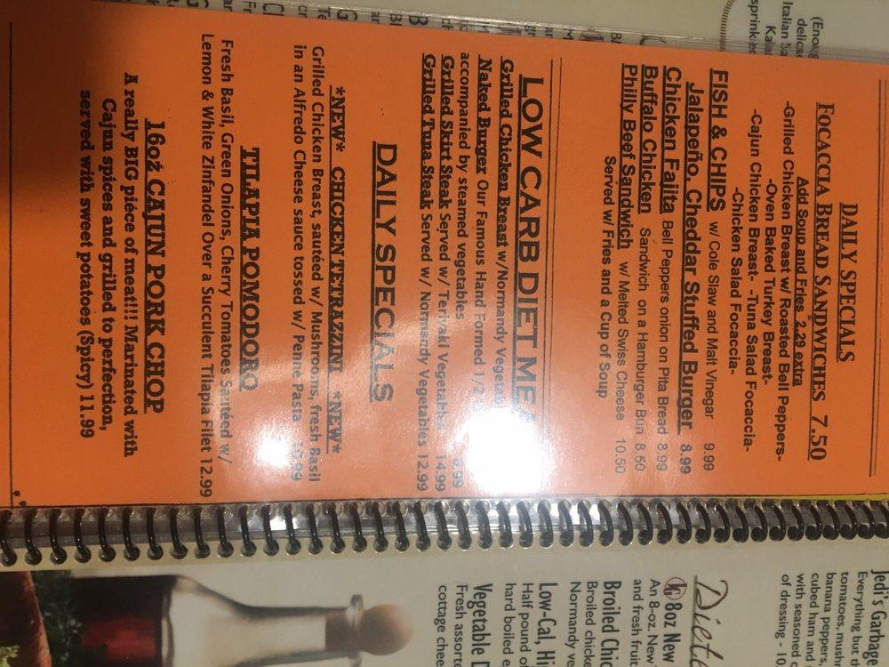Menu at Jedi's Restaurant and Grill, Oak Lawn, S Cicero Ave