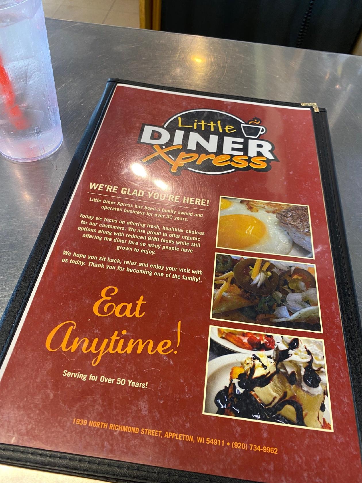 Menu at Little Diner Xpress restaurant, Appleton