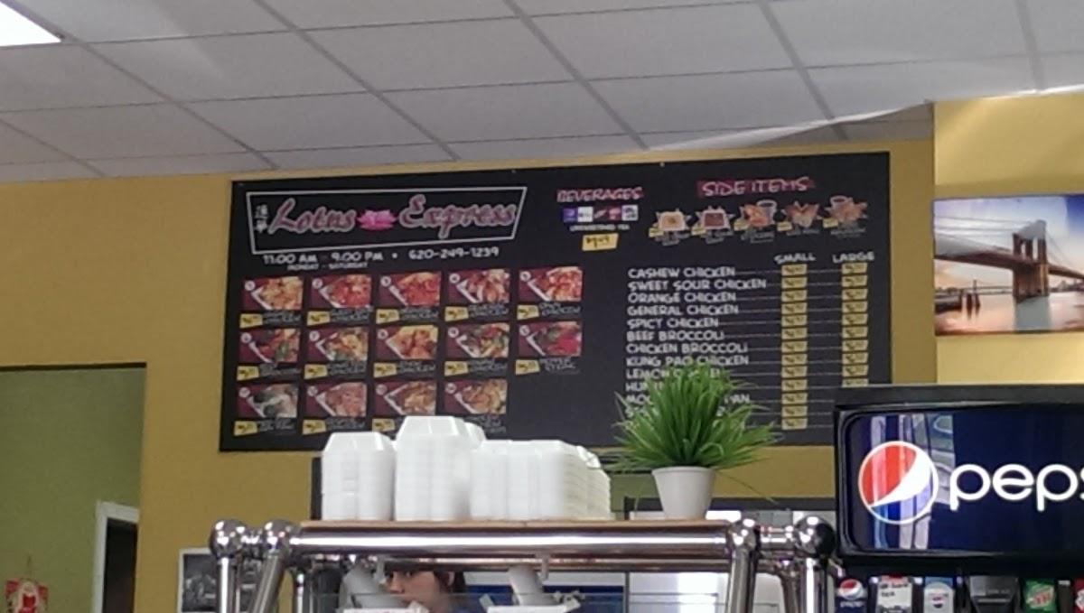 Menu at Lotus Express restaurant, Fort Scott