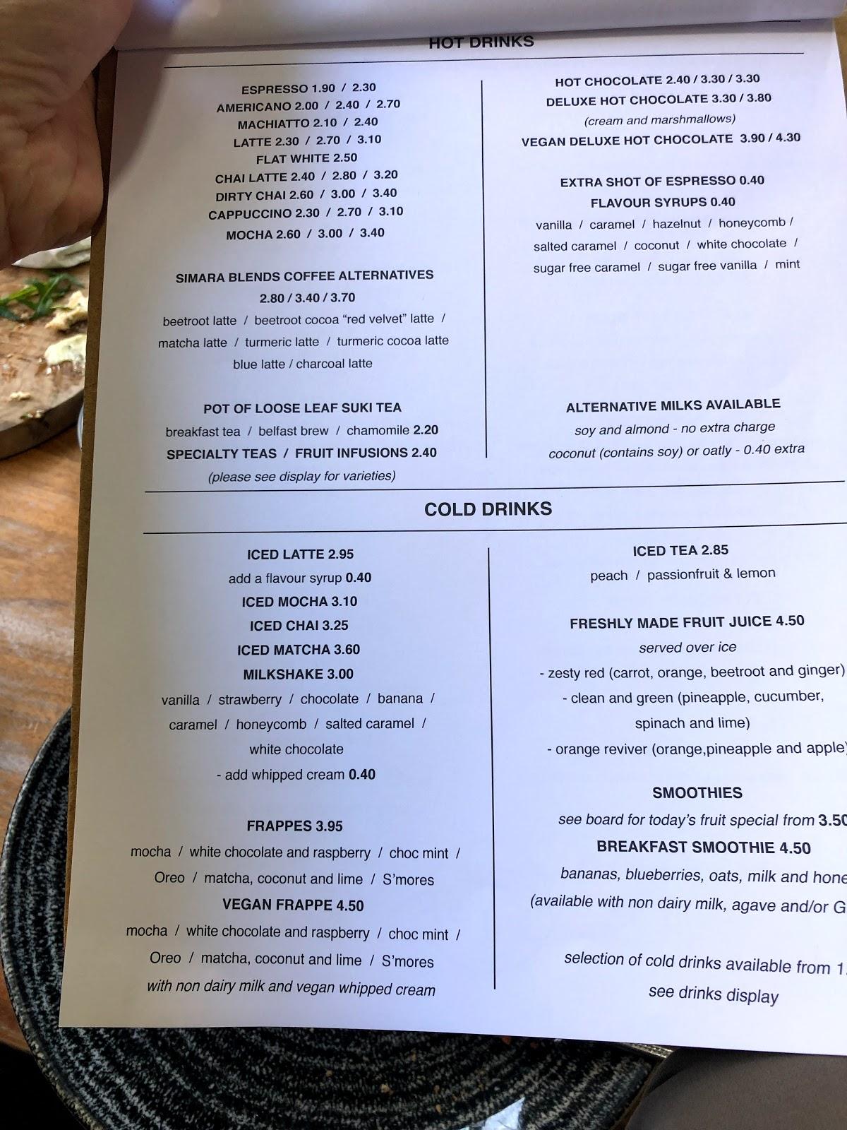 Menu at The Flame Tree Cafe, Dundee, 20 Exchange St
