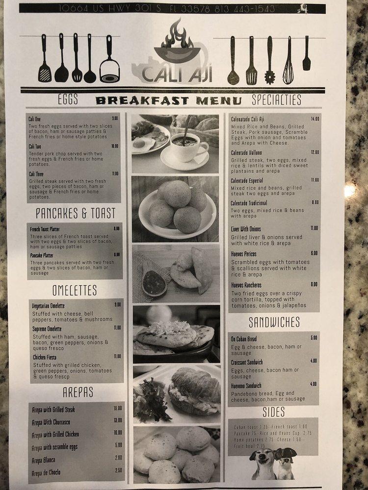 Menu at Cali Aji Latin Kitchen and Bakery, Riverview