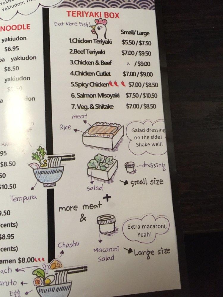 Menu at Sushi Box restaurant, Brea