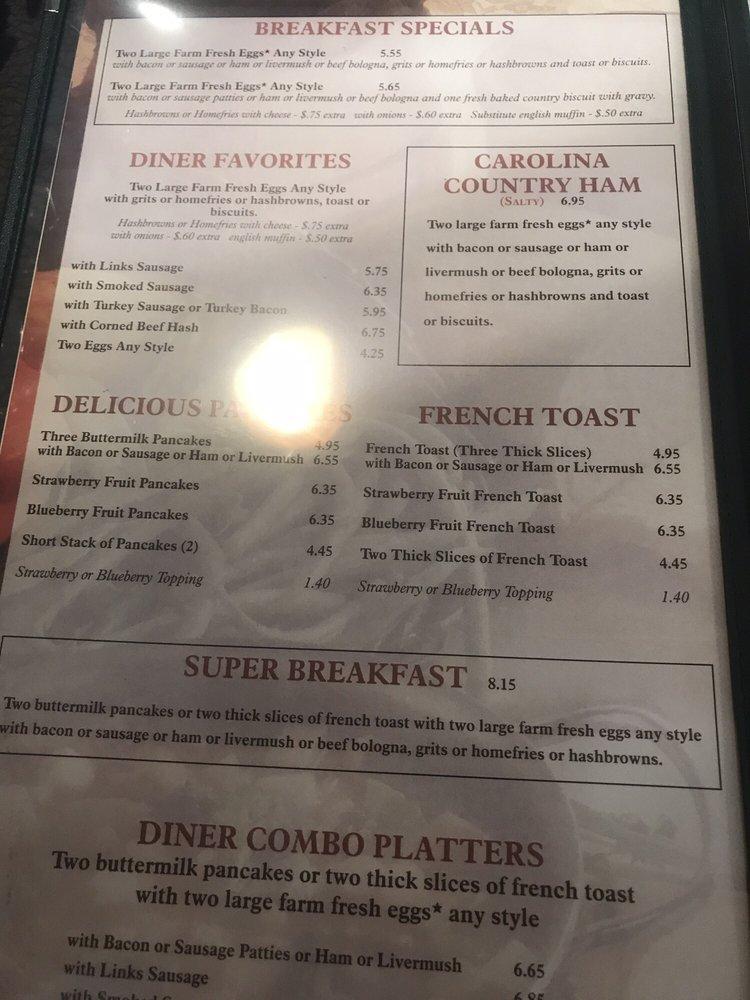 Menu at Rock Hill Diner restaurant, Rock Hill, Cherry Rd