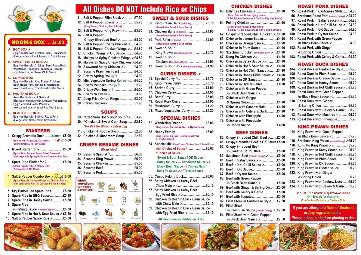 Menu at Taste Of China restaurant, King's Lynn