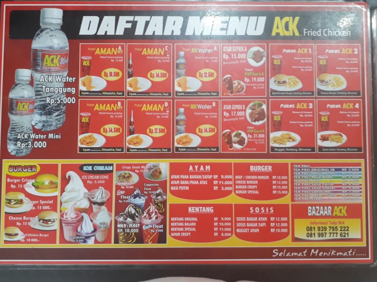 Menu at Ack Sempidi restaurant, Abiansemal