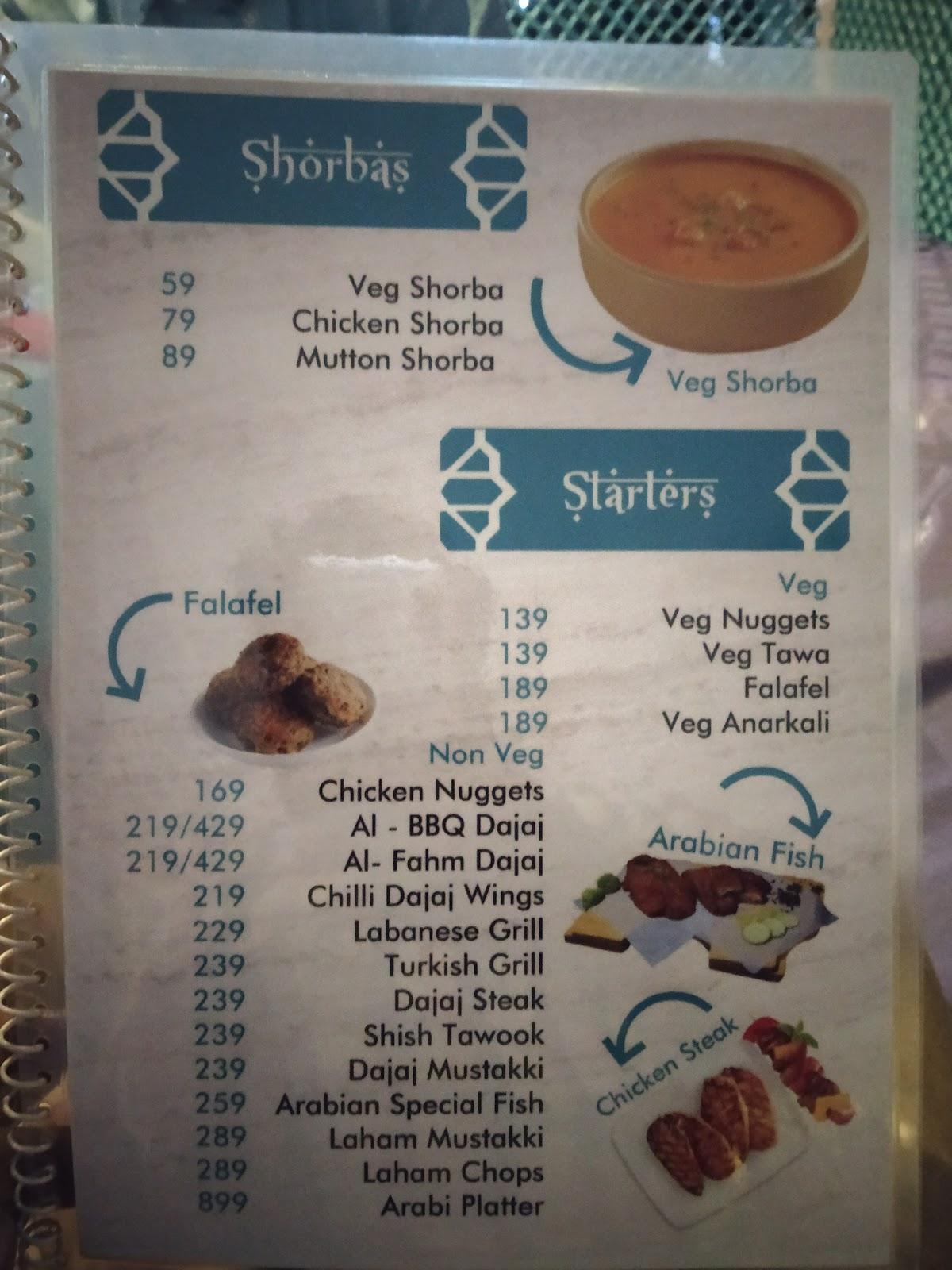 Menu at Barkas Arabian kitchens, Kakinada