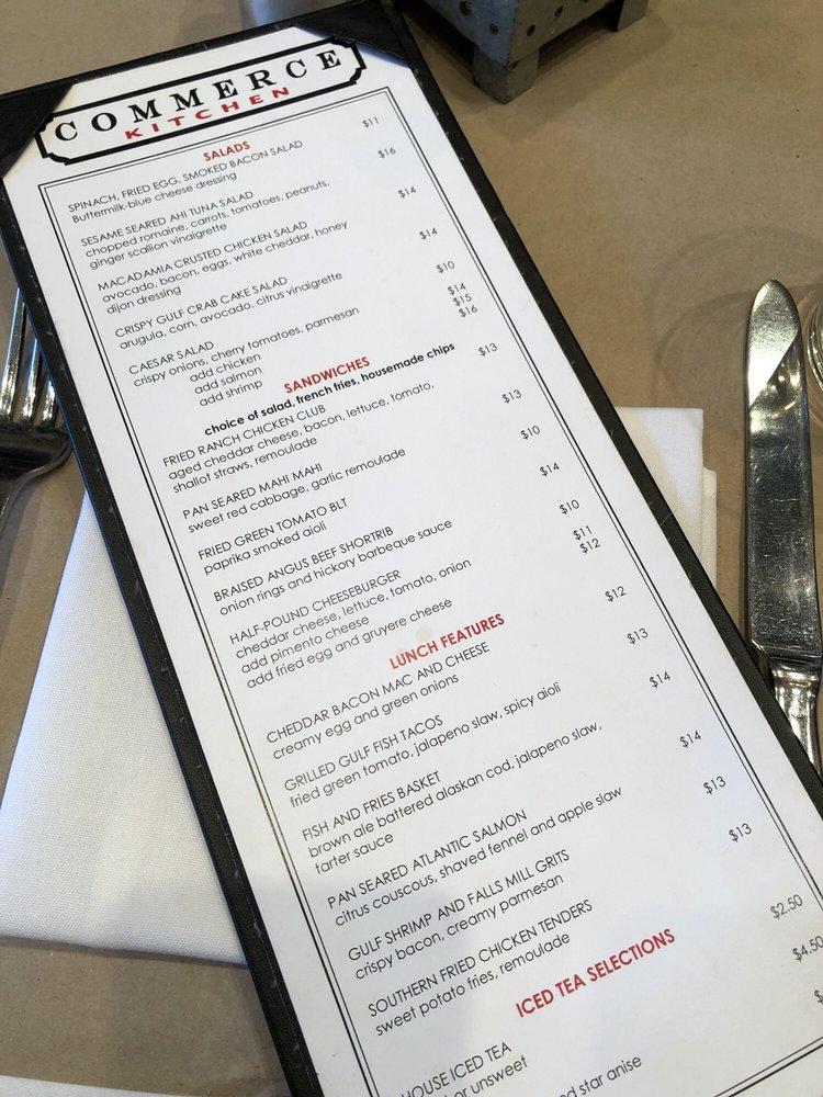 Menu at Commerce Kitchen pub & bar, Huntsville