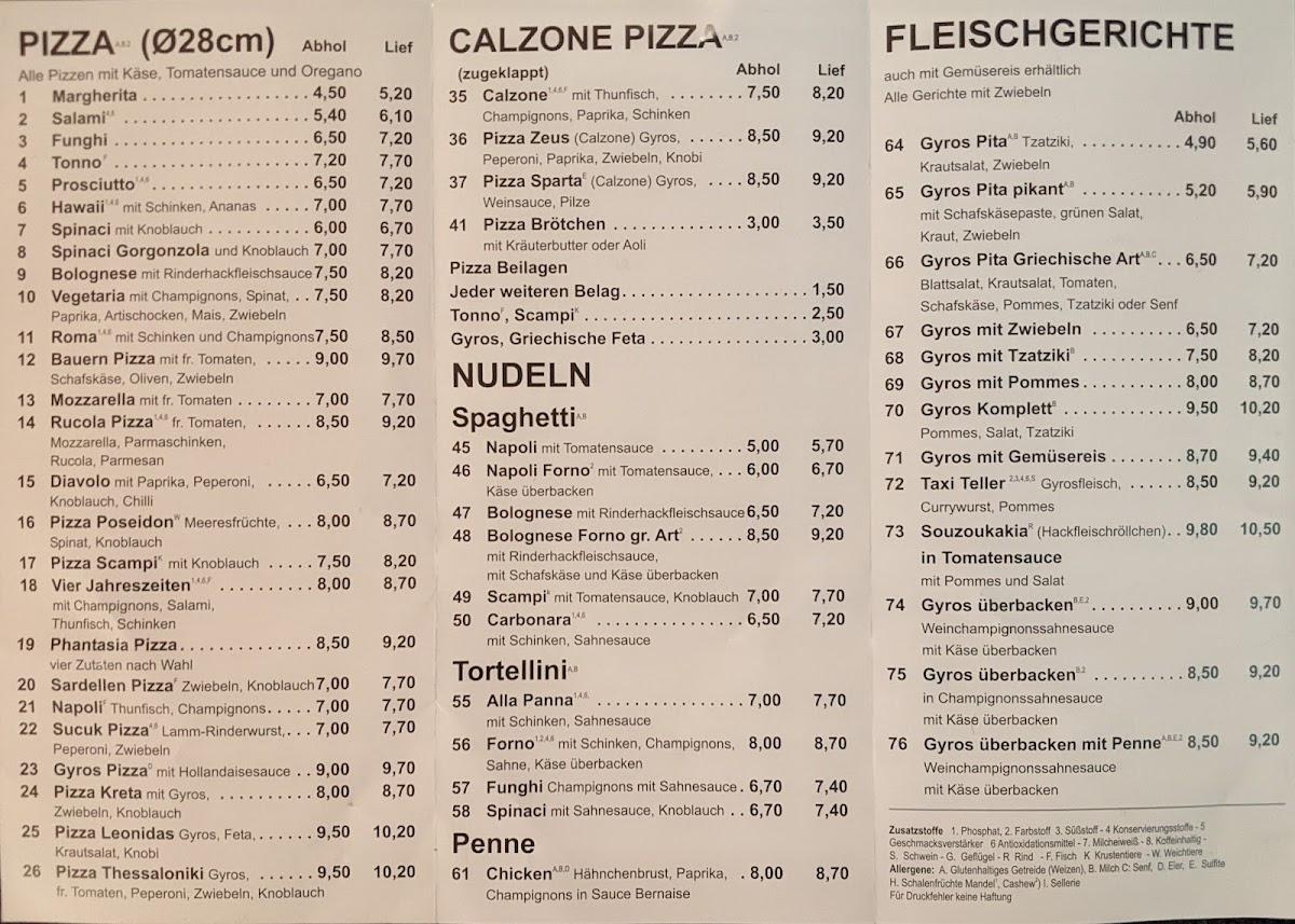 Speisekarte von SPARTA GRILL restaurant, Leverkusen