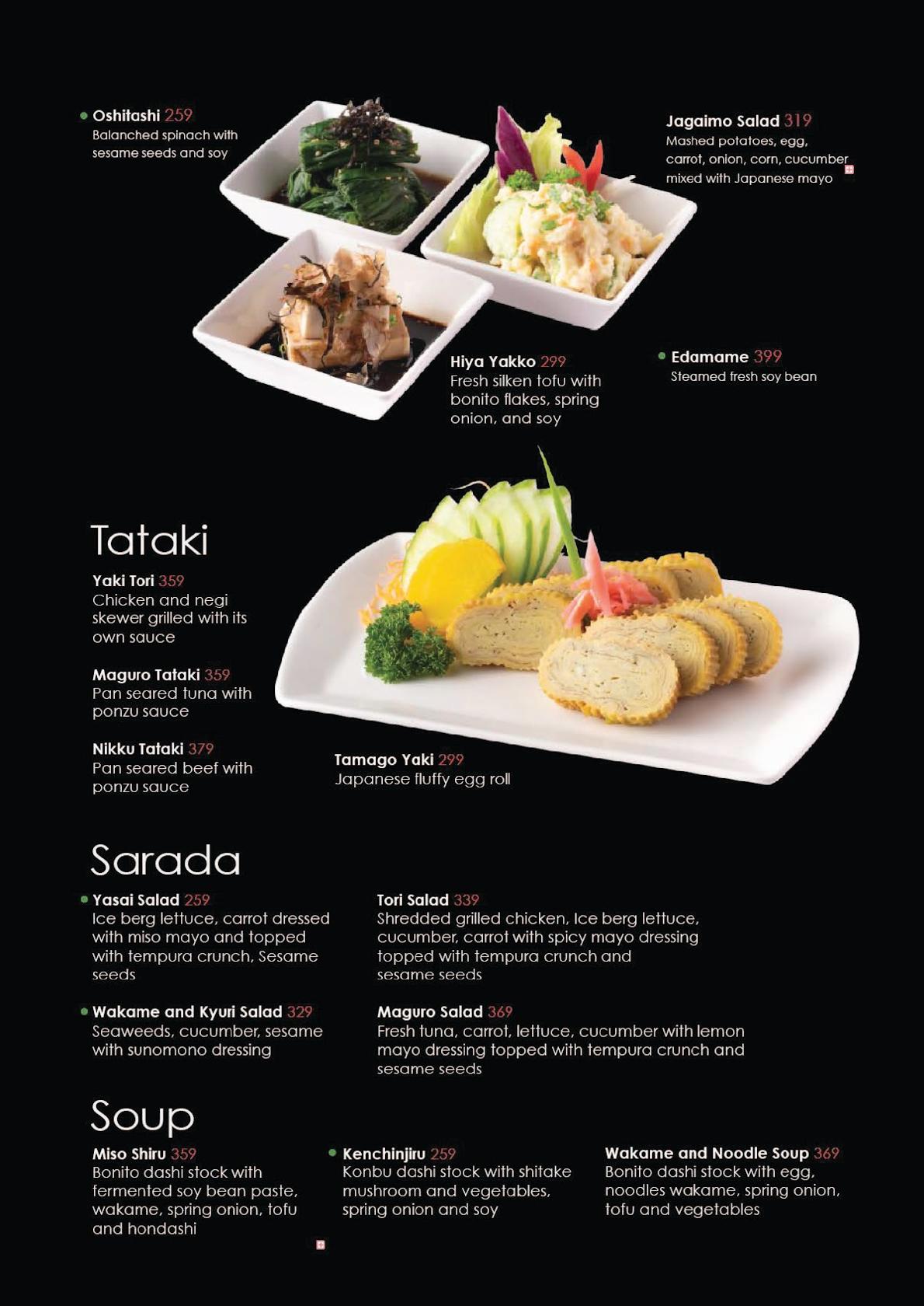 Menu at Teppan, Chennai