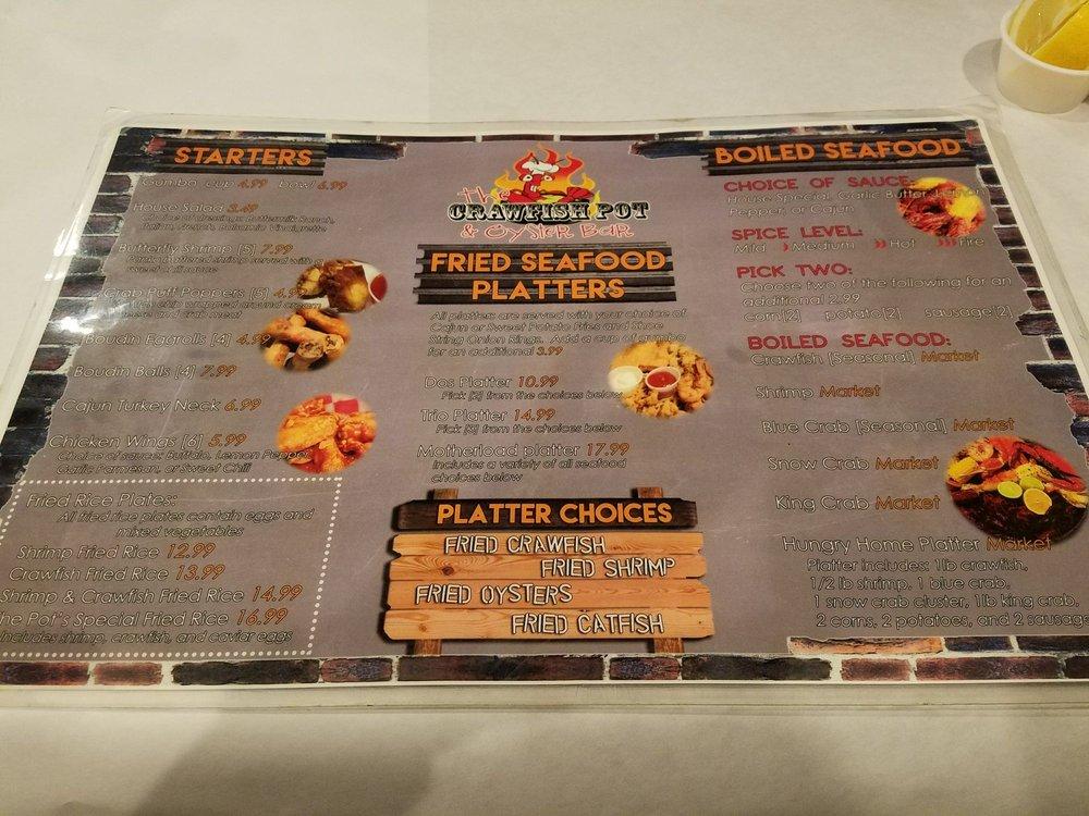 Menu at The Crawfish Pot & Oyster Bar, Houston