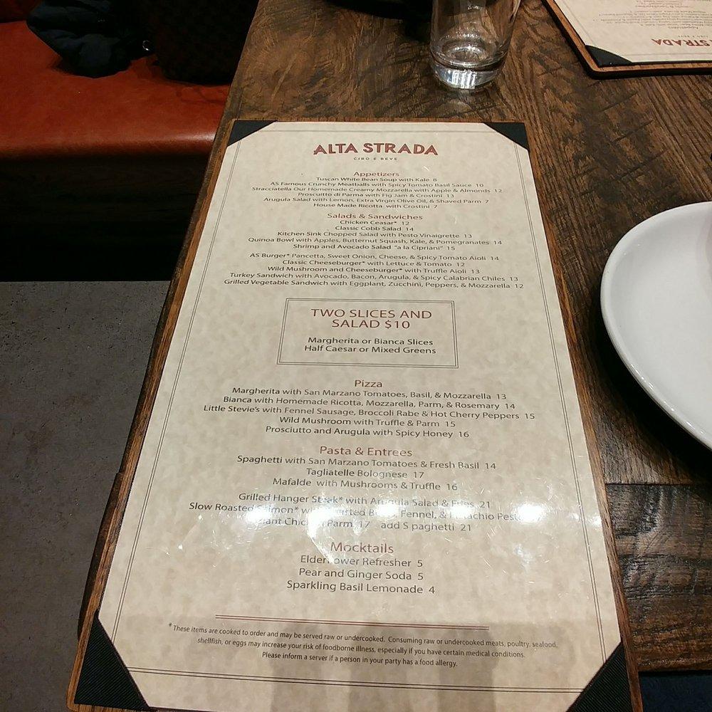 Menu at Alta Strada - Fairfax, VA pub & bar, Merrifield