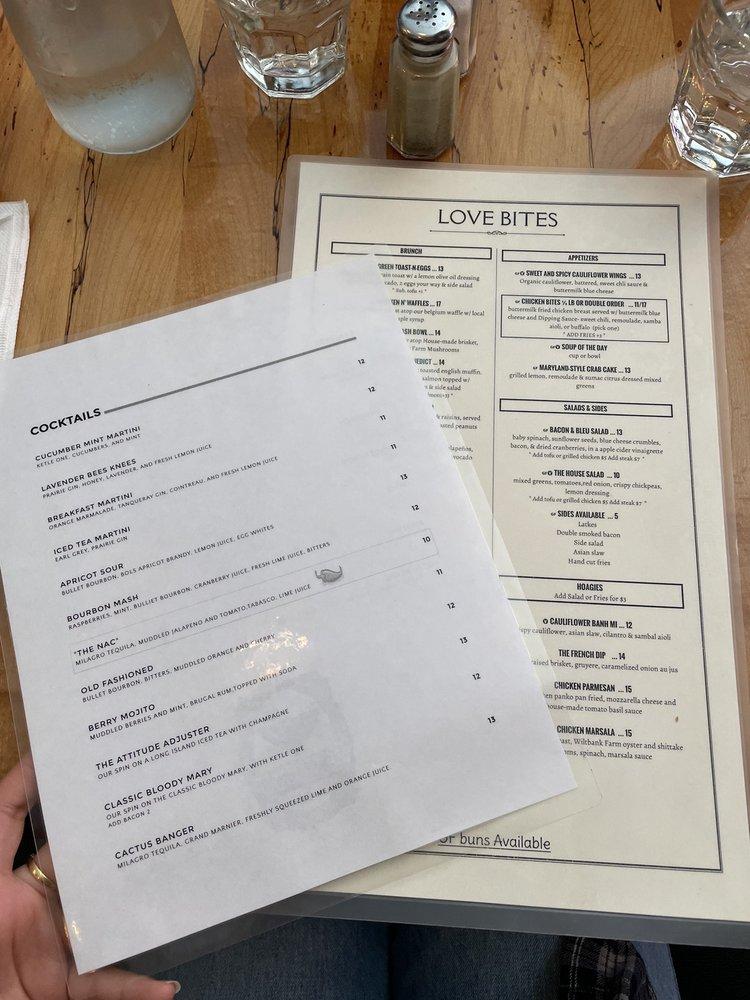 Menu at Love Bites Cafe, Saugerties