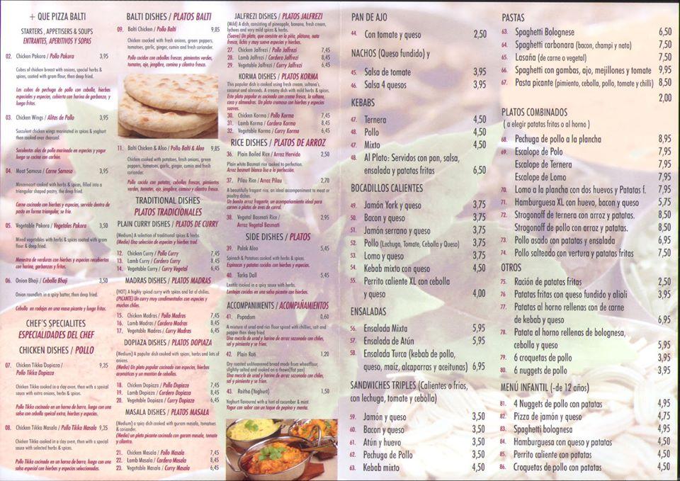 Menu at Mas Que Pizza restaurant, Son Ferrer