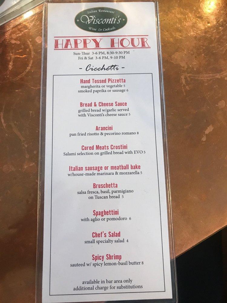 Menu at Visconti's Italian Restaurant, Leavenworth