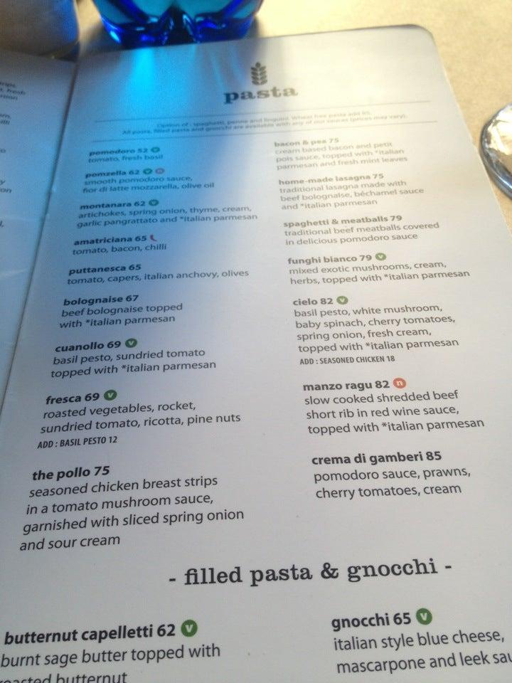 Menu at Col'Cacchio Foreshore restaurant, Cape Town, Shop 2 Redefine ...