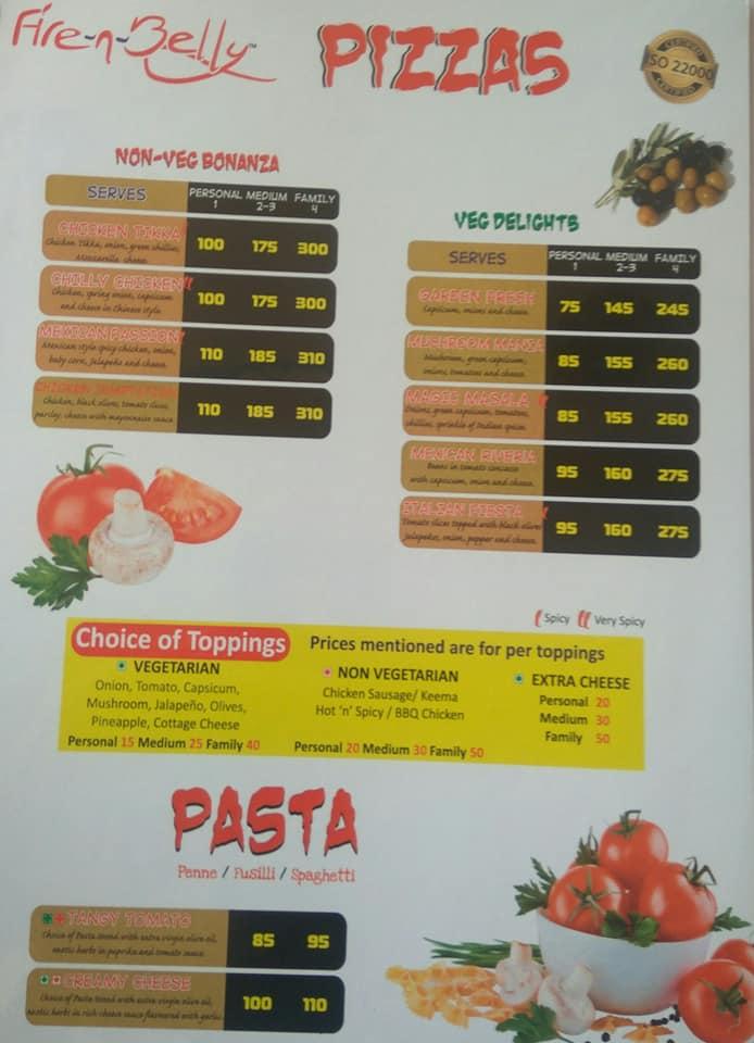 Menu at FIRE N BELLY, Ranchi