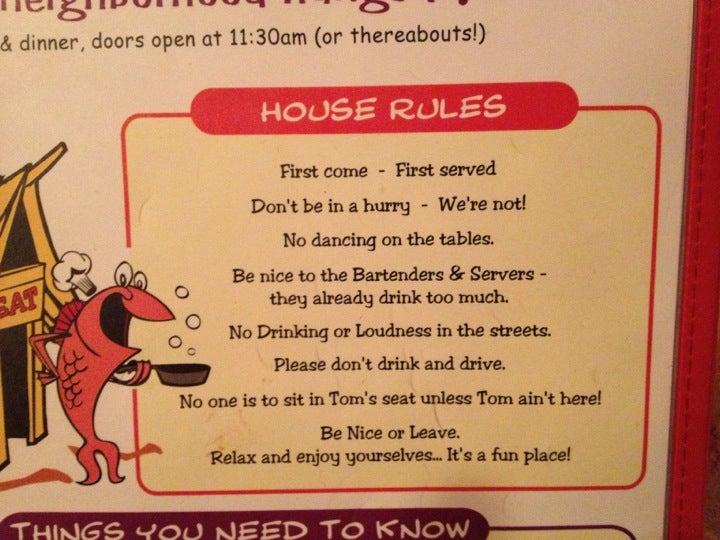 Menu at Harbor Shack restaurant, Rock Hall
