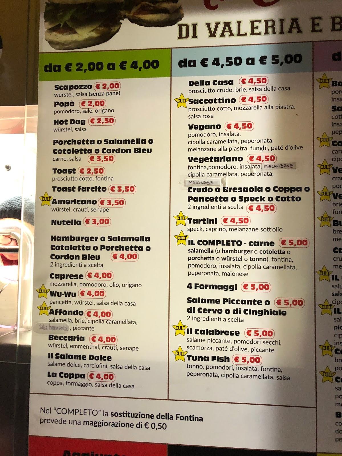 Menu da Il Chiosco ARCOBALENO ristorante, Milano