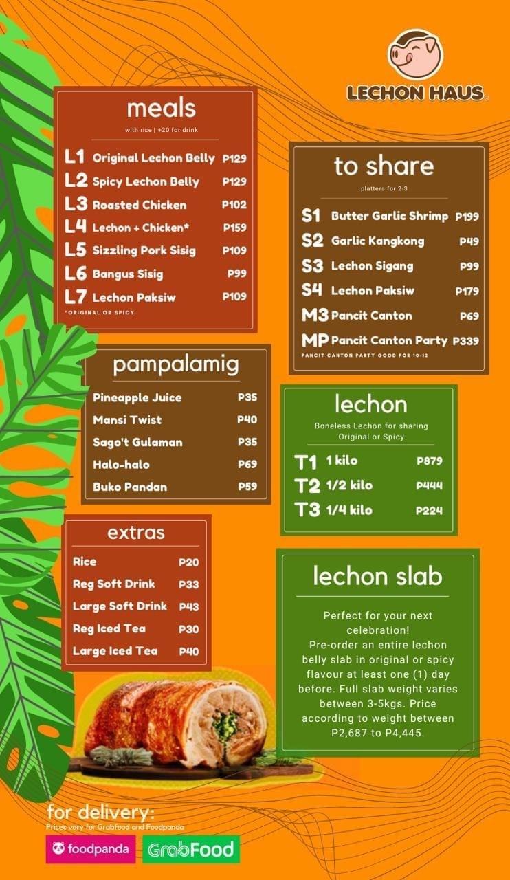 Menu at Lechon Haus - Gmall of Digos restaurant, Digos City