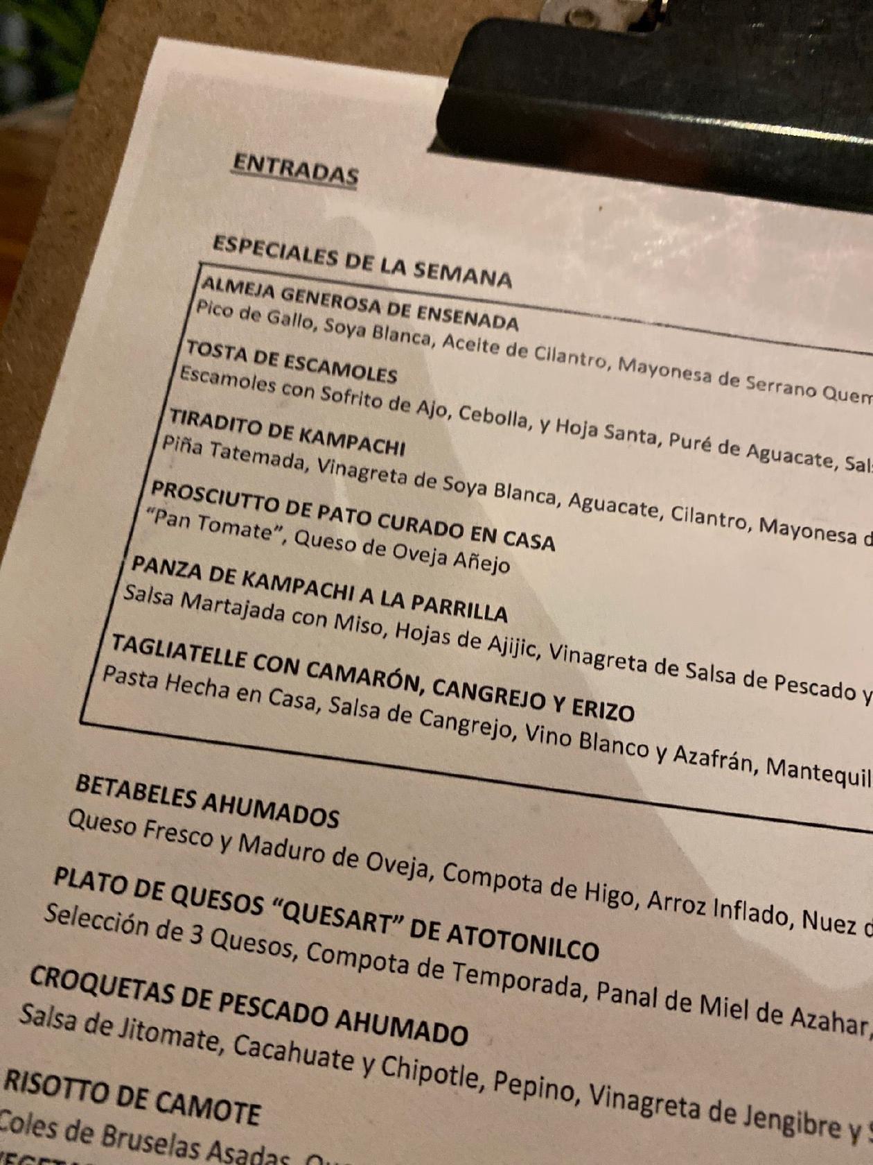 Menu at Restaurante Allium, Guadalajara